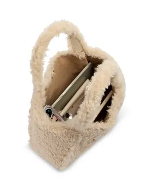 Stella McCartney Logo Faux Shearling Tote