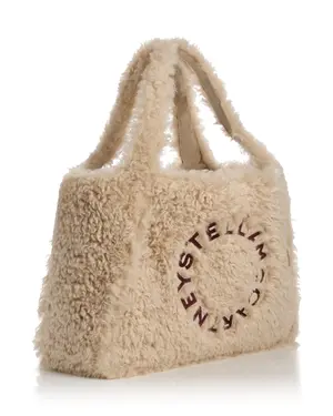 Stella McCartney Logo Faux Shearling Tote
