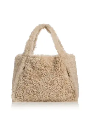 Stella McCartney Logo Faux Shearling Tote