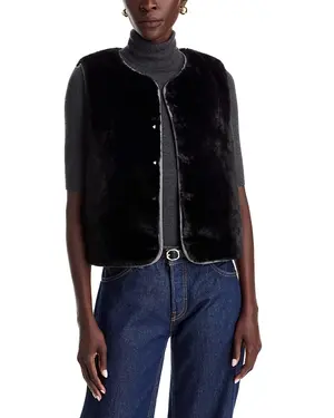 Echo Hillside Faux Fur Vest - Black
