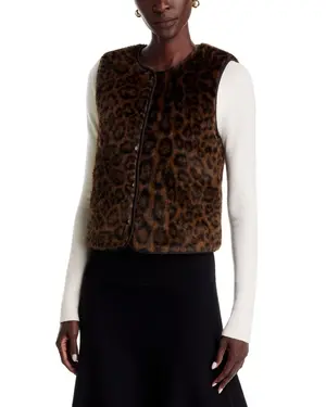 Echo Animal Hillside Faux Fur Vest - Deep Olive