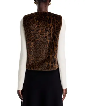 Echo Animal Hillside Faux Fur Vest - Deep Olive