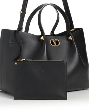 Valentino Garavani Vlogo Large Soft Leather Tote