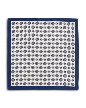 Bloomingdale'S Medallion Silk Pocket Square Exclusive - White