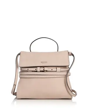 Moschino Tie Me Leather Shoulder Bag - Dove
