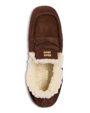 Miu Miu Shearling Penny Loafers