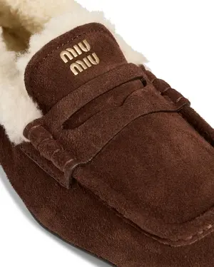 Miu Miu Shearling Penny Loafers