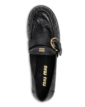 Miu Miu Logo Mocassin Loafers