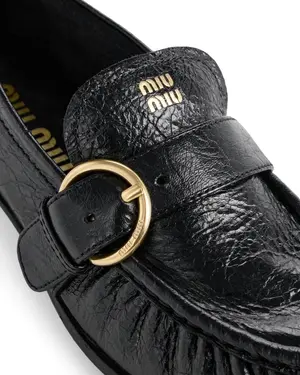 Miu Miu Logo Mocassin Loafers