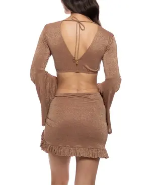Luli Fama Cosita Buena Ruffle Sarong Mini Skirt