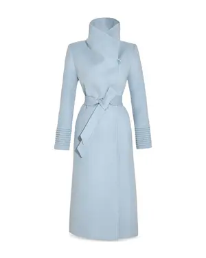 Sentaler Alpaca & Wool Funnel Collar Wrap Coat