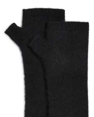 Aqua Brushed Cashmere Arm Warmers Exclusive - Black