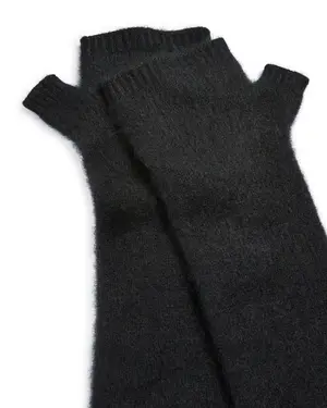 Aqua Brushed Cashmere Arm Warmers Exclusive - Black