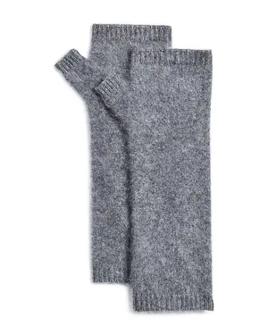 Aqua Brushed Cashmere Arm Warmers - Exclusive Grey