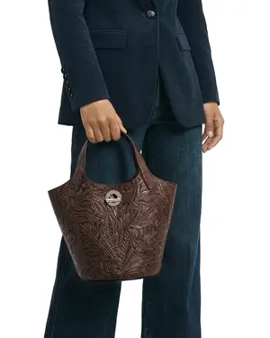 Veronica Beard Tooled Anchor Leather Crossbody