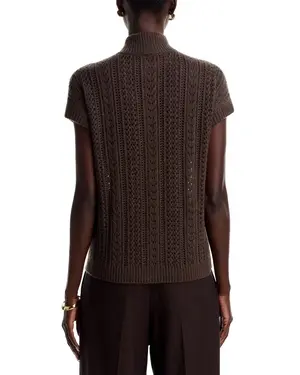 Eleventy Double Zipper Mock Neck Cashmere Sweater