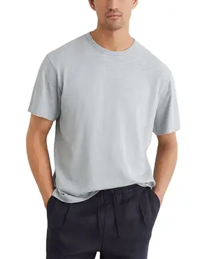 REISS Huxley Relaxed Slub Crewneck Tee - Light Blue