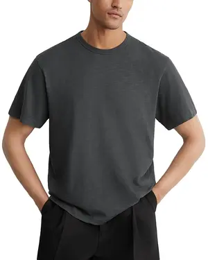 REISS Huxley Relaxed Slub Crewneck Tee - Navy