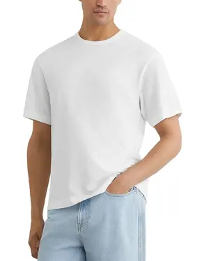 REISS Huxley Relaxed Slub Crewneck Tee - White