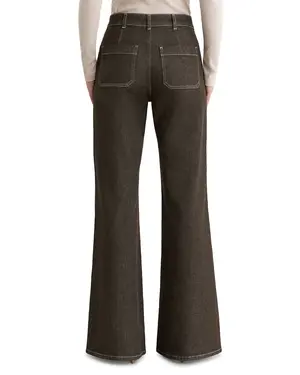 REISS Cotton Stretch Sakura High Rise Flare Jeans