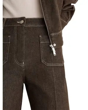 REISS Cotton Stretch Sakura High Rise Flare Jeans