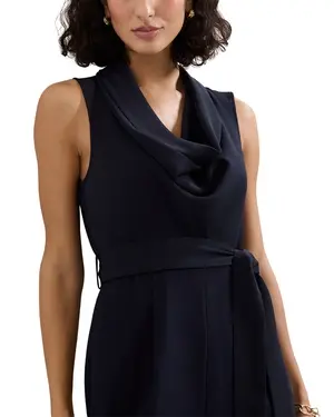 PHASE EIGHT Petite Emry Cowl Neck Belted Jumpsuit