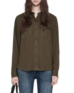 ALLSAINTS Tess Long Sleeve Military Shirt - Hazelnut Brown