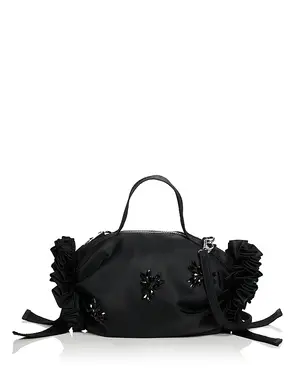 Simone Rocha Mini Rosette Embellished Crossbody Bag - Black/jet
