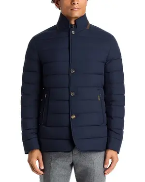 MOORER Sinardi Quilted Removable Bib Insert Jacket - Navy