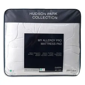HUDSON PARK COLLECTION Cleanrest My Allergy Pro Quilted Zip Mattress Pad, Full - White
