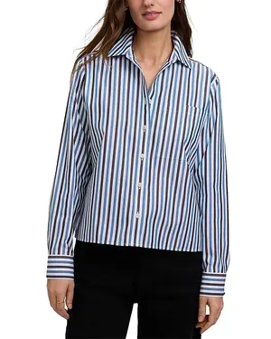 Foxcroft Jodie Cotton Poplin Shirt - Indigo Multi