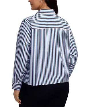 Foxcroft Jodie Cotton Poplin Shirt - Indigo Multi