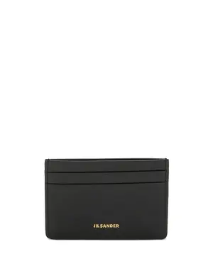 JIL SANDER Leather Card Holder - Black