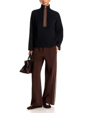 Rag & Bone Sigrid Wool Faux Suede Trim Sweater