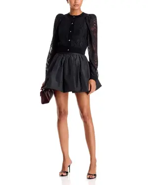 Alice + Olivia Kitty Crewneck Cardigan Sweater
