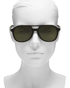 Brunello Cucinelli Aviator Sunglasses, 56mm