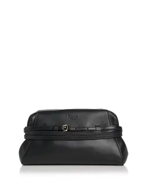 Moschino Tie Me Leather Clutch