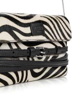 Moschino Tie Me Calf Hair Clutch