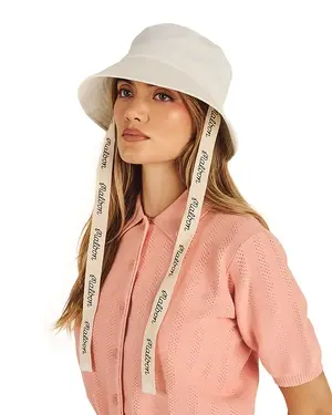 MALBON Dena Cotton Blend Bucket Hat - Vanilla