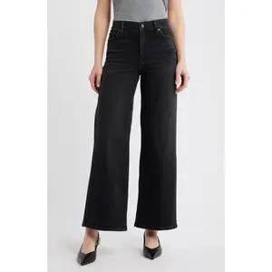 FRAME Le Slim Palazzo High Waist Wide Leg Jeans - Black