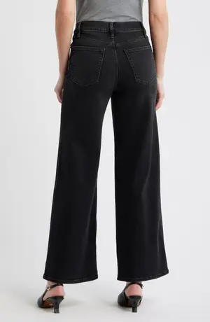 FRAME Le Slim Palazzo High Waist Wide Leg Jeans - Black