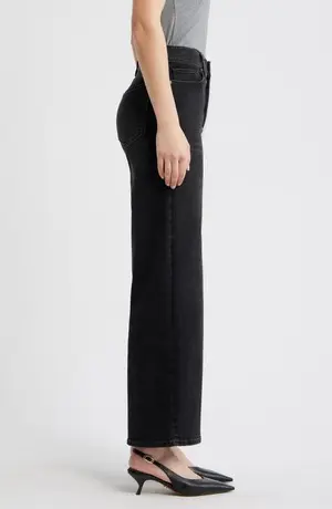 FRAME Le Slim Palazzo High Waist Wide Leg Jeans - Black