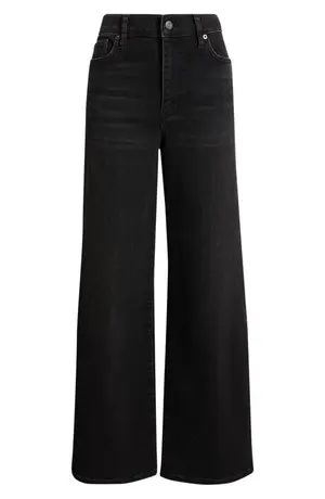 FRAME Le Slim Palazzo High Waist Wide Leg Jeans - Black