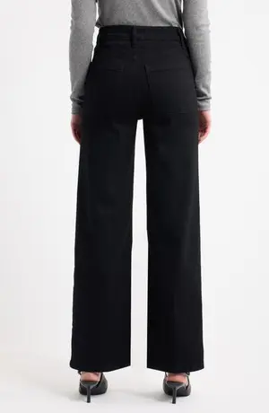 FRAME Le Slim Palazzo High Waist Wide Leg Jeans - Black