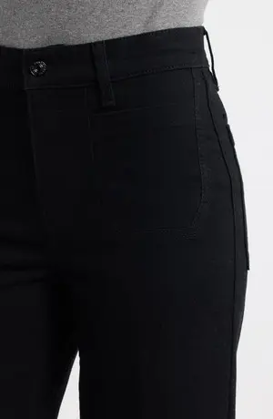 FRAME Le Slim Palazzo High Waist Wide Leg Jeans - Black
