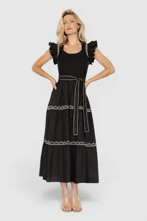 BALTIC BØRN Elisa Embroidered Midi Dress