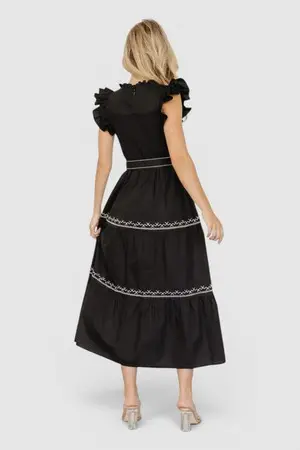 BALTIC BØRN Elisa Embroidered Midi Dress