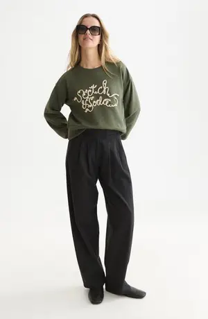 Scotch & Soda Ribbon Embroidery Loose Fit Sweatshirt