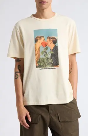 JW Anderson Kissing The Rose Bush Graphic T-shirt - Ecru
