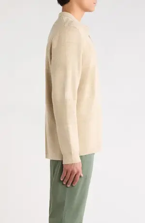 Marine Layer Rugby Cotton Blend Polo Sweater - Driftwood